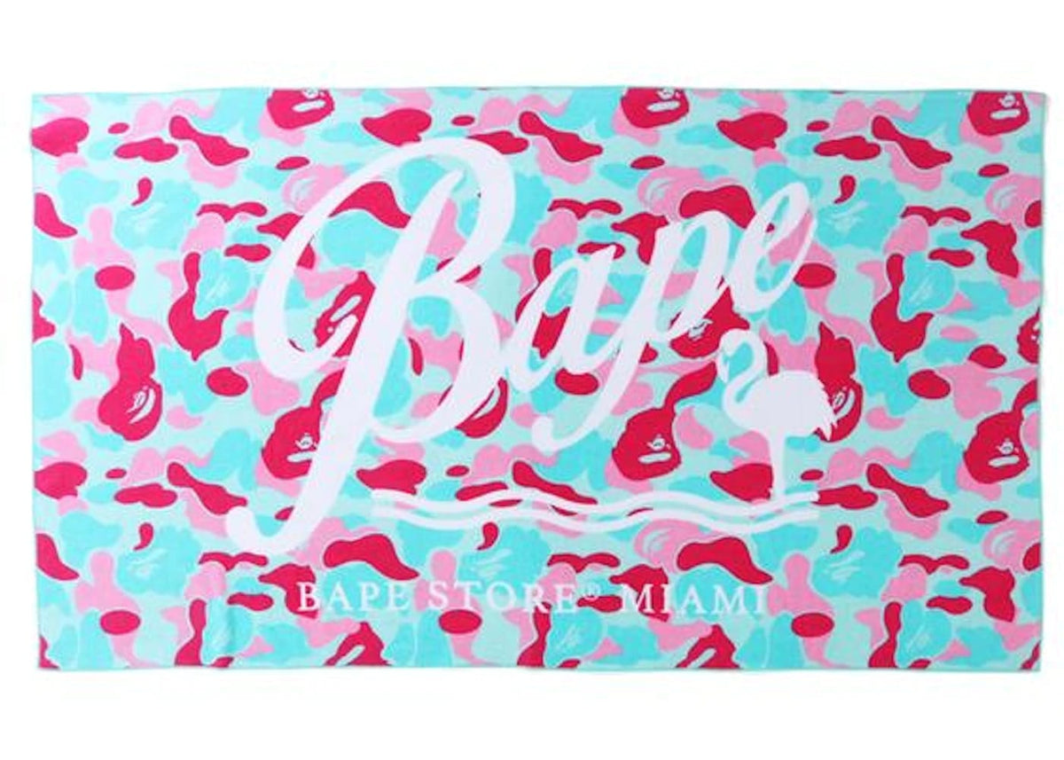 BAPE Store Miami Beach Towel Pink/Blue – YankeeKicks Online