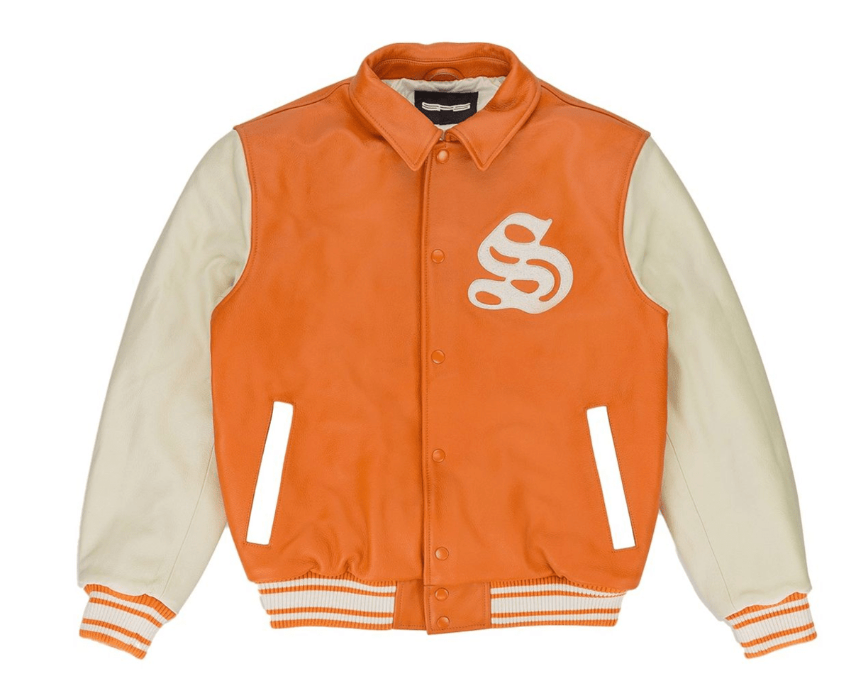 SP5DER VARSITY ORANGE WHITE VARSITY JACKET ORANGE – YankeeKicks Online