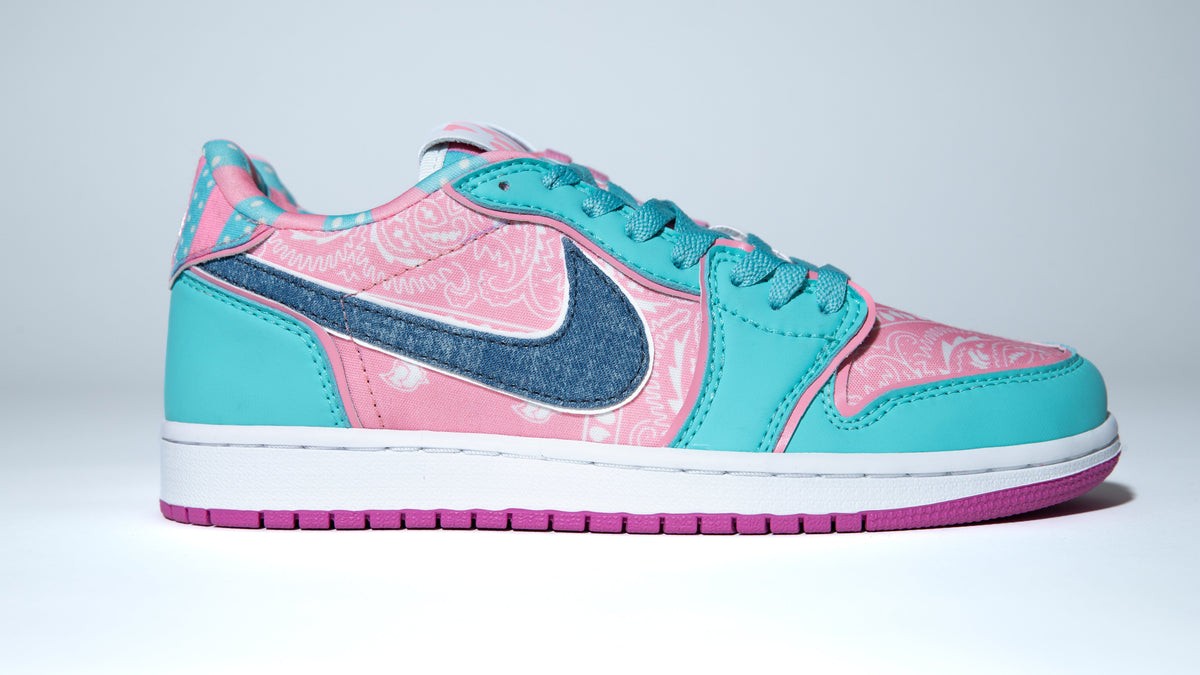 Air Jordan 1 Low x JohnnysKicks Pink Teal Paisley – YankeeKicks Online