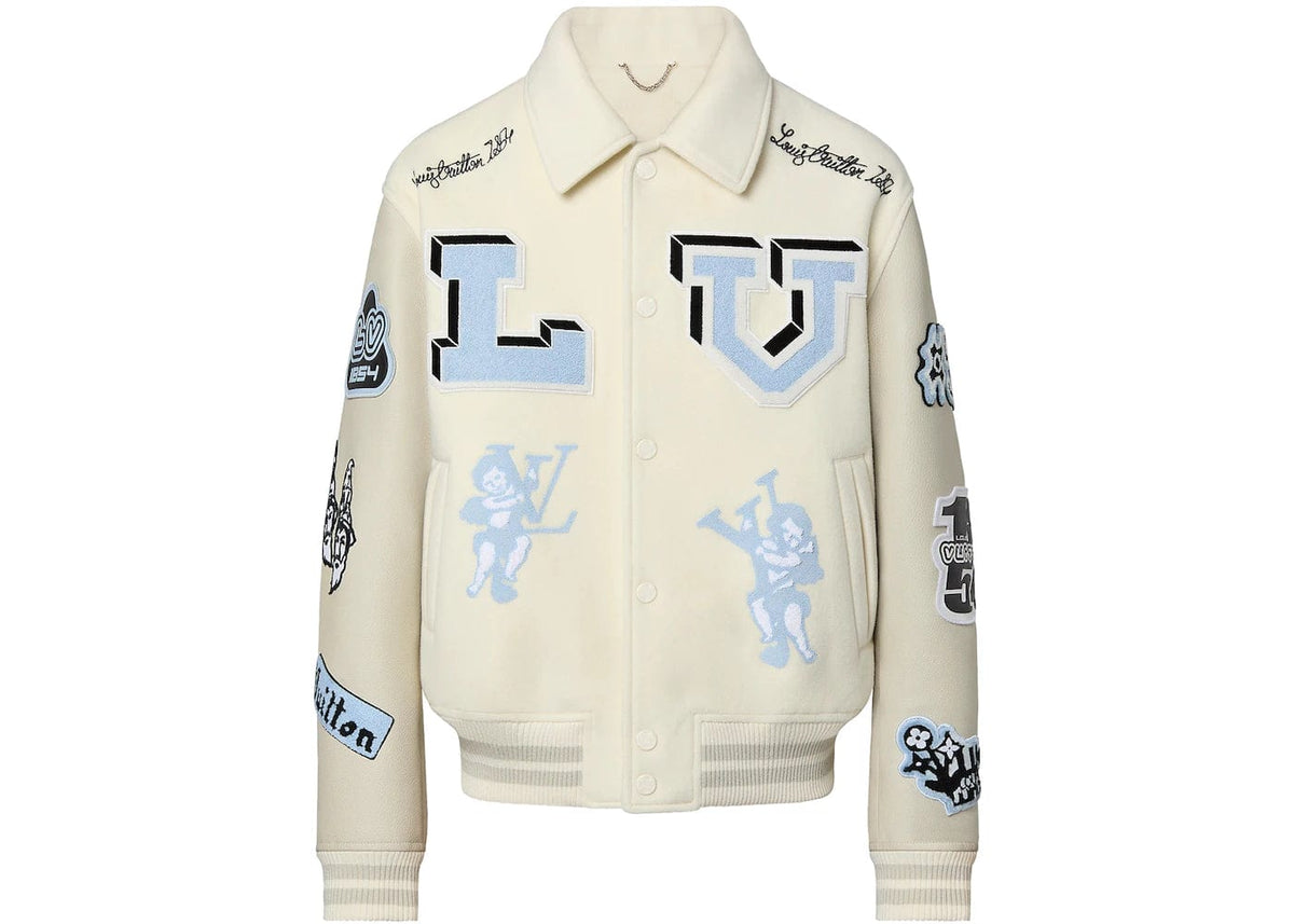 Louis Vuitton Multi-Patches Mixed Leather Varsity Blouson Milky White ...