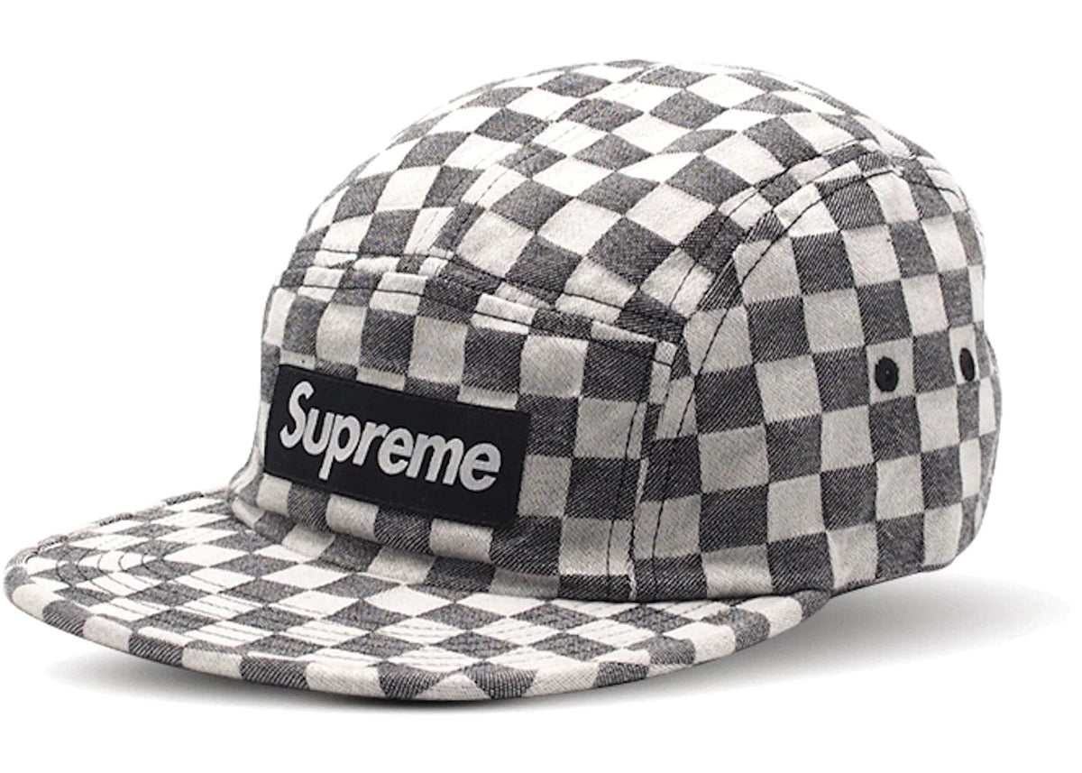 Supreme Checkerboard Camp Cap - Black – YankeeKicks Online