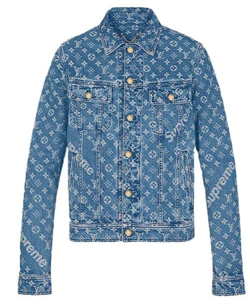 Supreme X Louis Vuitton Jacquard Denim Trucker Jacket Blue ...