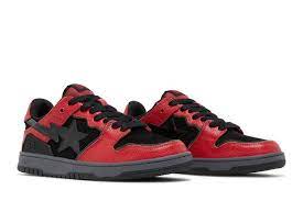 A Bathing Ape Bape SK8 Sta Red Black – YankeeKicks Online