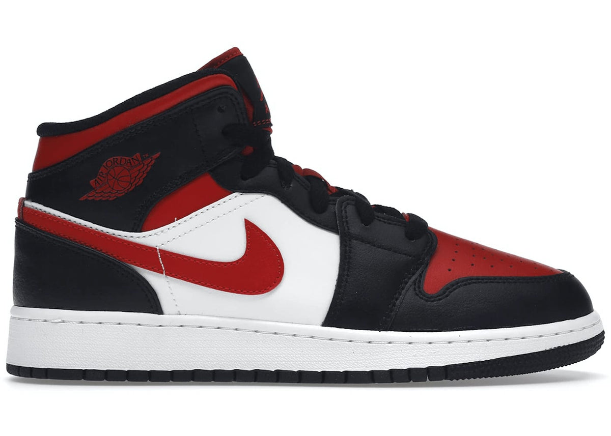 Air Jordan 1 Mid Black Fire Red (GS) – YankeeKicks Online