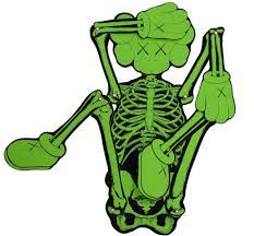 KAWS Skeleton Board Cutout Ornament Green – YankeeKicks Online